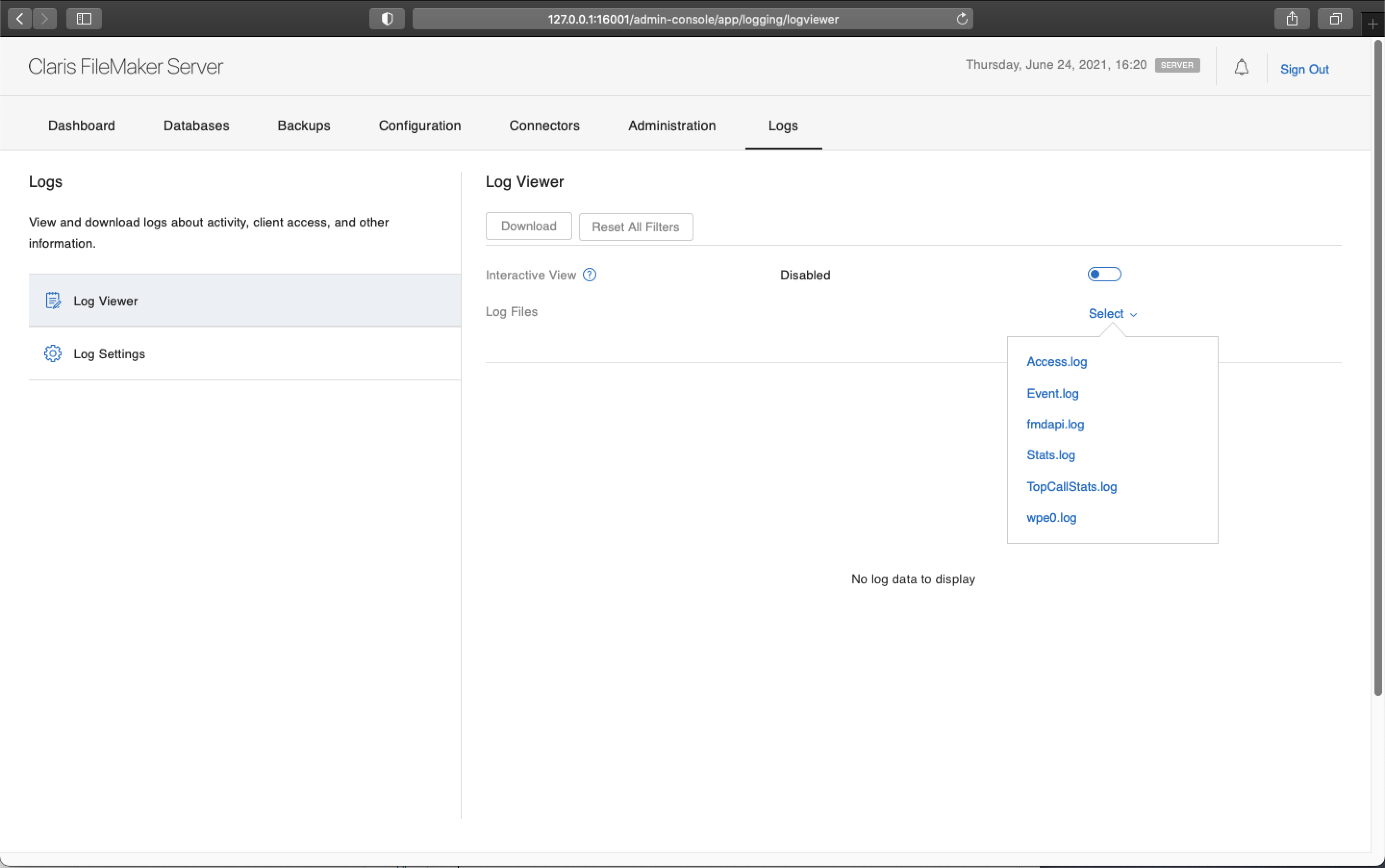 Working With Centralized Logs In Filemaker Server