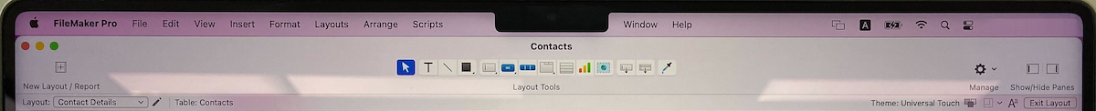 Split menus for FileMaker Pro on MacBook Pro computers with Liquid ...