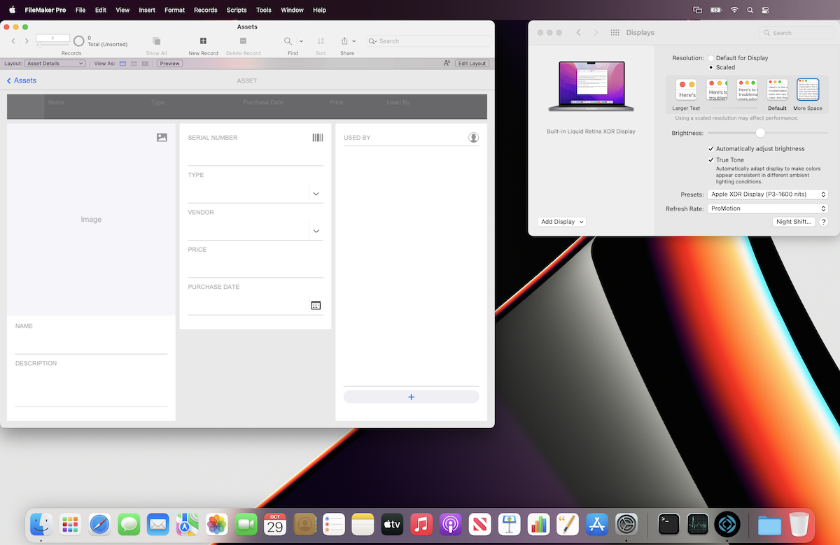 Split menus for FileMaker Pro on MacBook Pro computers with Liquid ...