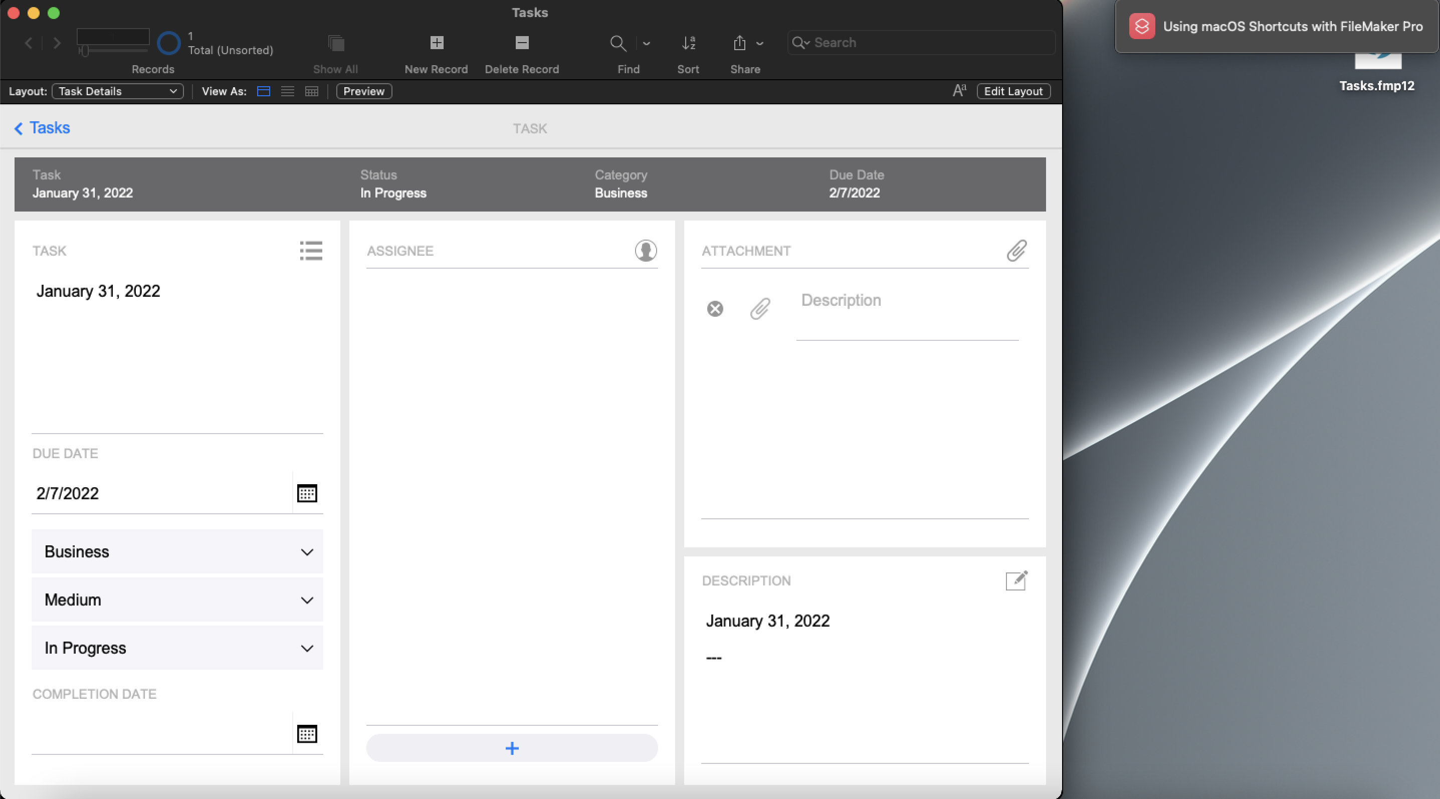 Using The Shortcuts App With Filemaker Pro