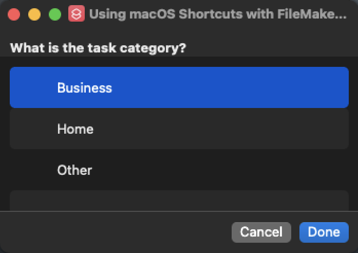 Using The Shortcuts App With Filemaker Pro