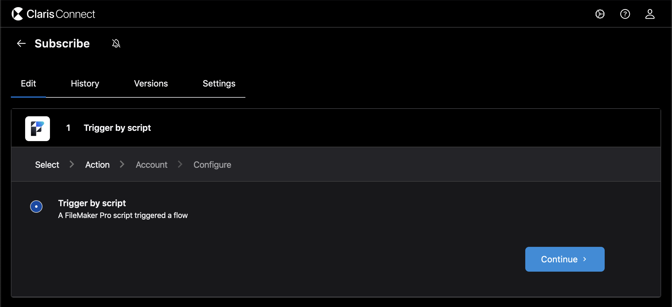 Subscribing to a Mailchimp audience with the Trigger Claris Connect Flow script step