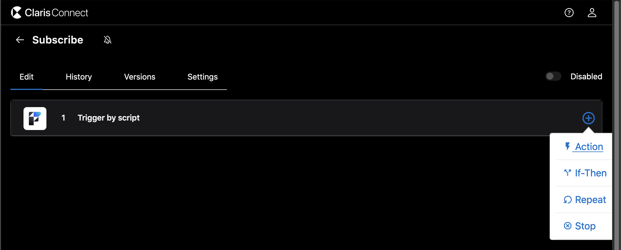 Subscribing to a Mailchimp audience with the Trigger Claris Connect Flow script step