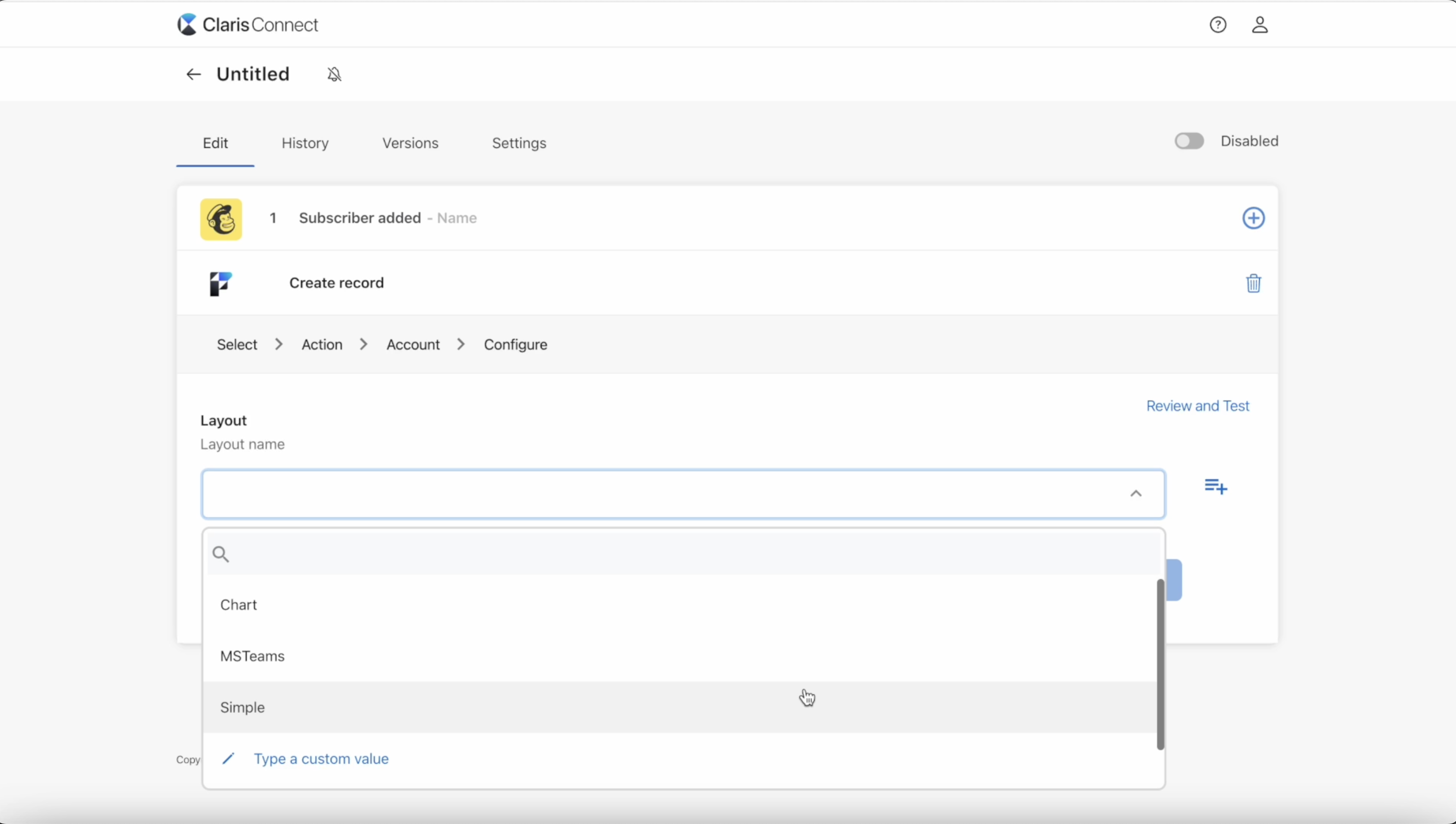 Add your Mailchimp record to FileMaker using the FileMaker Server Action