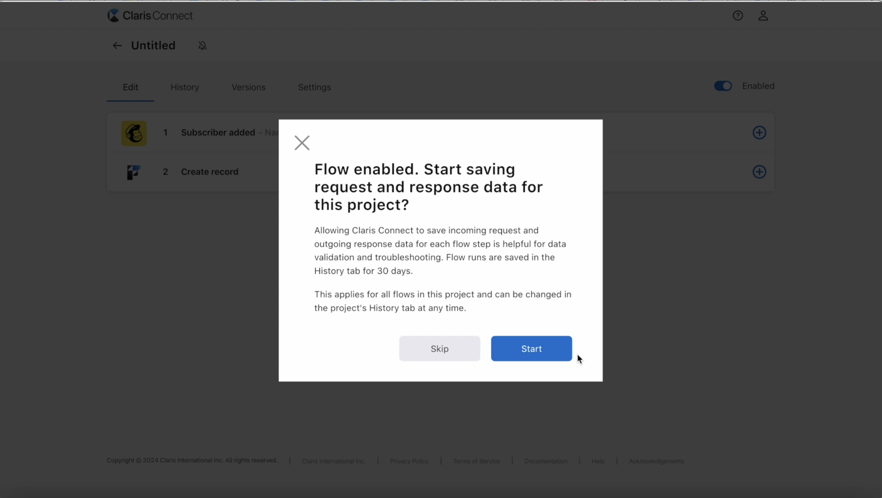 Add your Mailchimp record to FileMaker using the FileMaker Server Action