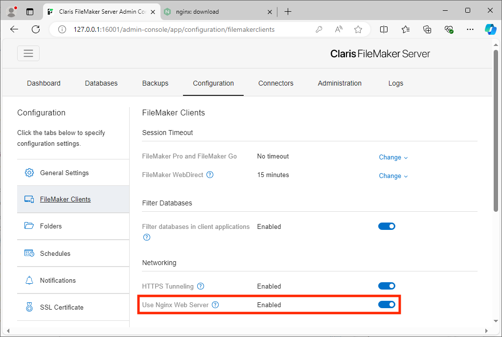 HTTPS tunneling everywhere in FileMaker 21.1