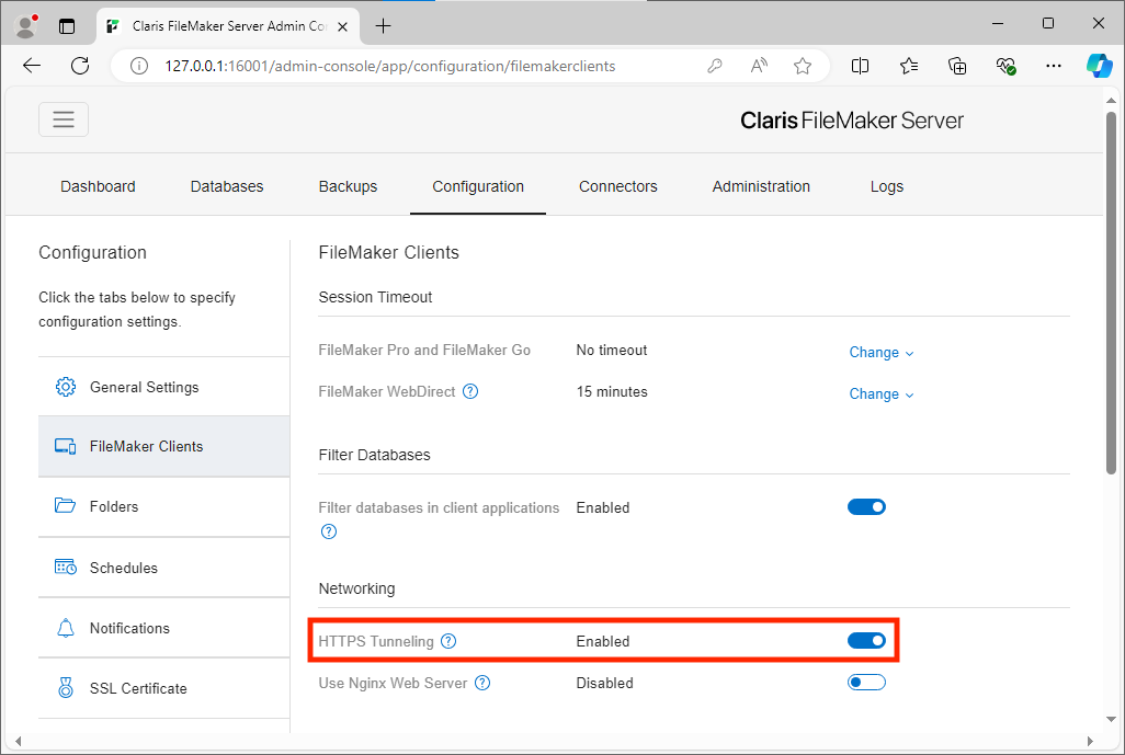 HTTPS tunneling everywhere in FileMaker 21.1 HTTPS tunneling everywhere in FileMaker 21.1